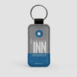 INN - Innsbruck Airport - Innsbruck, Austria - Leather Keychain