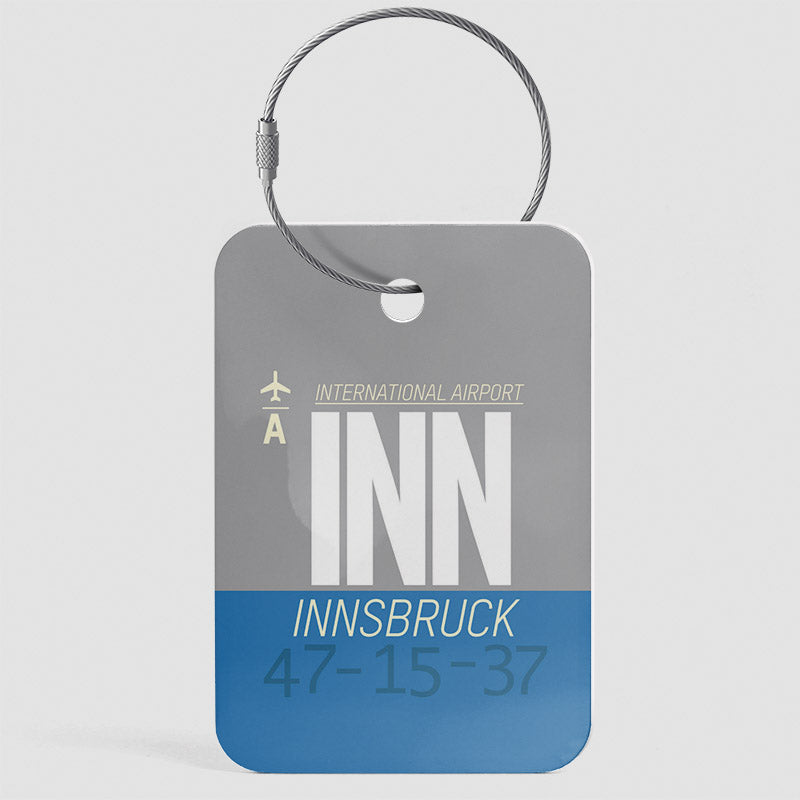 Airport Code Luggage Tag - IATA code INN baggage tag
