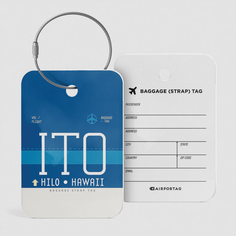 Airport Code Luggage Tag - IATA code ITO baggage tag