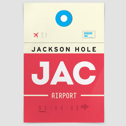 Poster - Wall Art Print - JAC - Jackson Hole Airport - Wyoming, US