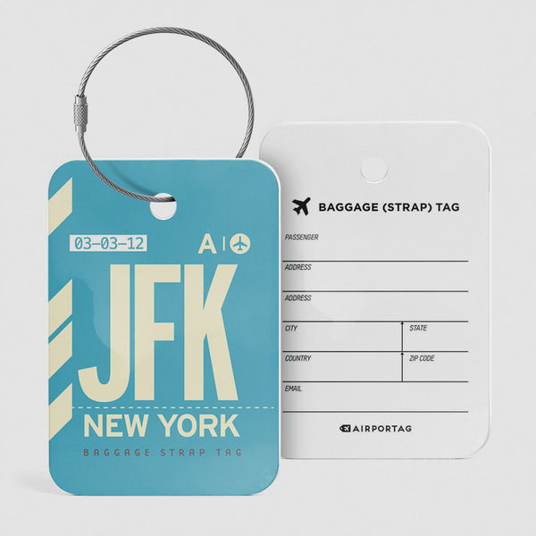 Airport Code Luggage Tag - IATA code JFK baggage tag