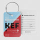 Airport Code Luggage Tag - IATA code KEF baggage tag