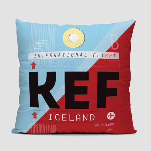 Throw Pillow - KEF - KEFLAVÍK AIRPORT - IATA code KEF