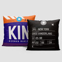 Airport Code Throw Pillow - KIN - Norman Manley Intl Airport - Kingston ...