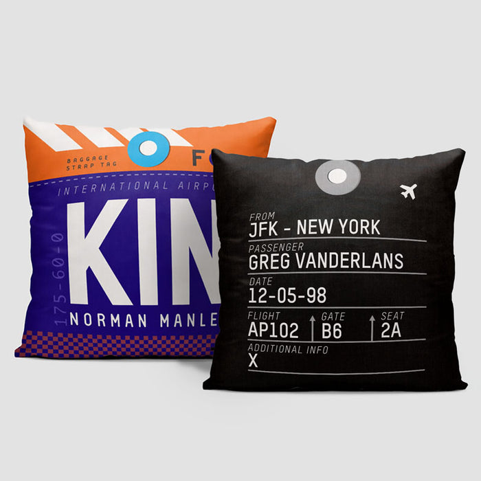 Airport Code Throw Pillow - KIN - Norman Manley Intl Airport - Kingston ...