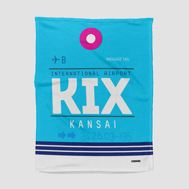 Throw Blanket - KIX airport code pattern.