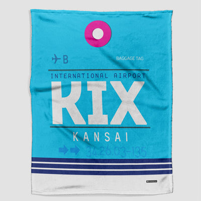 Throw Blanket - KIX airport code pattern.