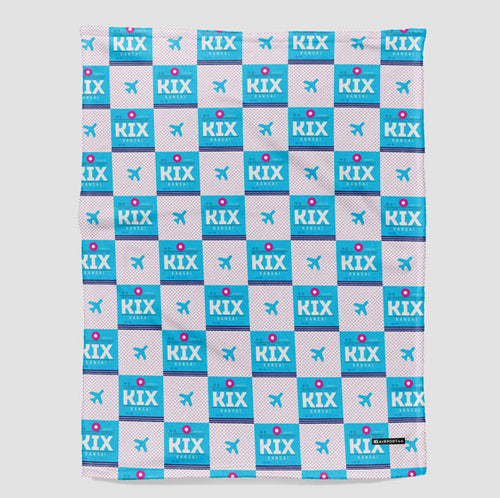 Throw Blanket - KIX airport code pattern.