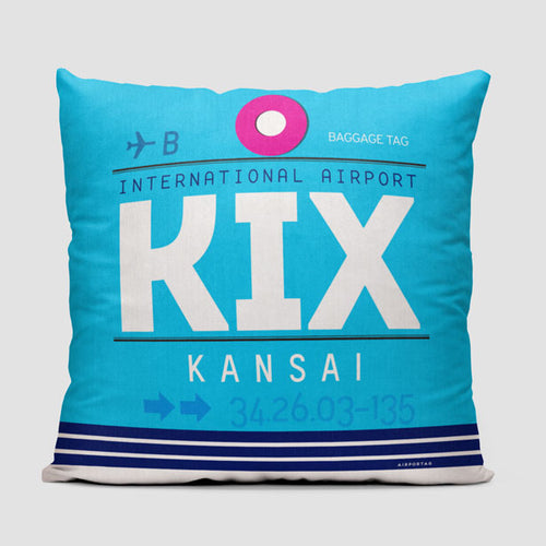 Airport Code Throw Pillow - KIX - Kansai Intl Airport - Osaka, Honshu ...