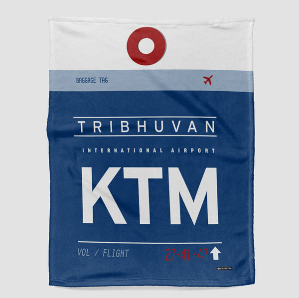 Throw Blanket - KTM airport code pattern.