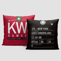 Airport Code Throw Pillow - KWI - Kuwait Intl Airport - Kuwait City ...