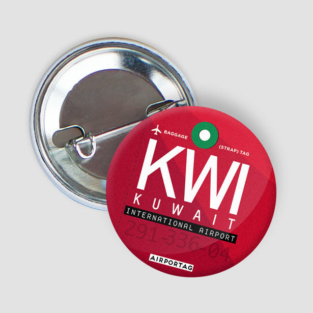 Pinback Button - Kuwait Intl Airport - Kuwait City, Kuwait - IATA code KWI
