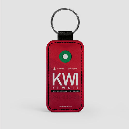 KWI - Kuwait Intl Airport - Kuwait City, Kuwait - Leather Keychain