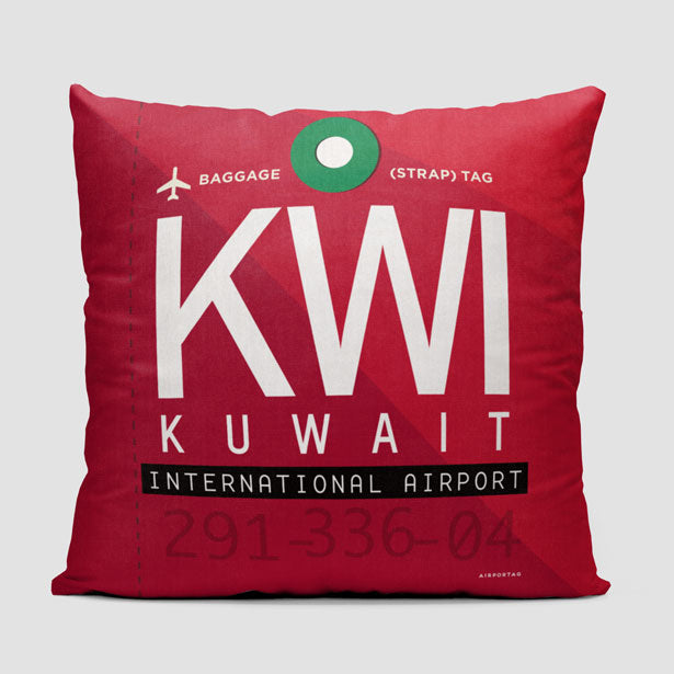 Airport Code Throw Pillow - KWI - Kuwait Intl Airport - Kuwait City ...