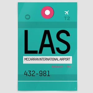 Poster - Wall Art Print - LAS - McCarran Intl Airport - IATA code LAS