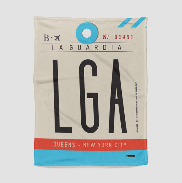 Throw Blanket - LGA airport code pattern.