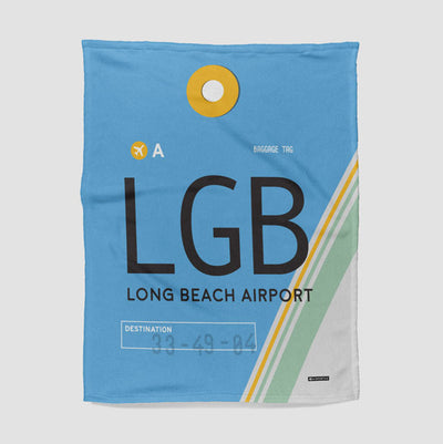 Throw Blanket - LGB airport code pattern.