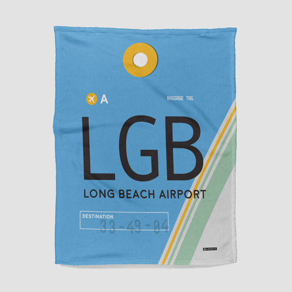 Throw Blanket - LGB airport code pattern.