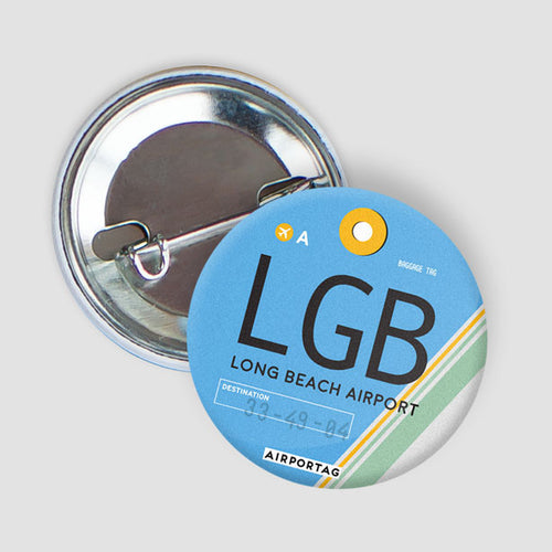 Pinback Button - Long Beach Airport - California, US - IATA code LGB