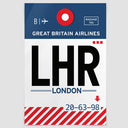 Poster - Wall Art Print - LHR - London Heathrow Airport - IATA code LHR