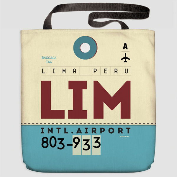 Tote Bag - LIM - Jorge Chávez International Airport IATA code LIM.