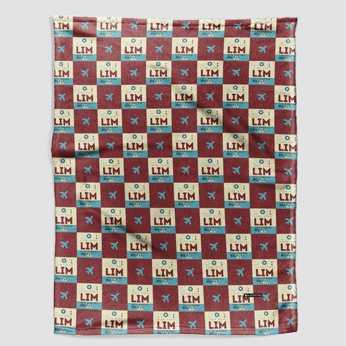 Throw Blanket - LIM airport code pattern.