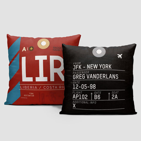 Airport Code Throw Pillow - LIR - Daniel Oduber Quirós Intl Airport ...