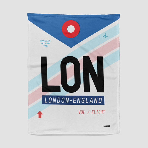 Throw Blanket - LON airports code pattern.