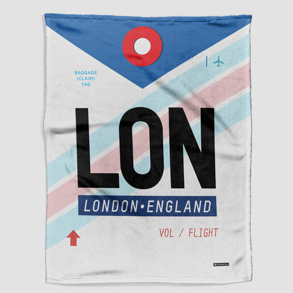 Throw Blanket - LON airports code pattern.