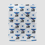 Throw Blanket - LON airports code pattern.
