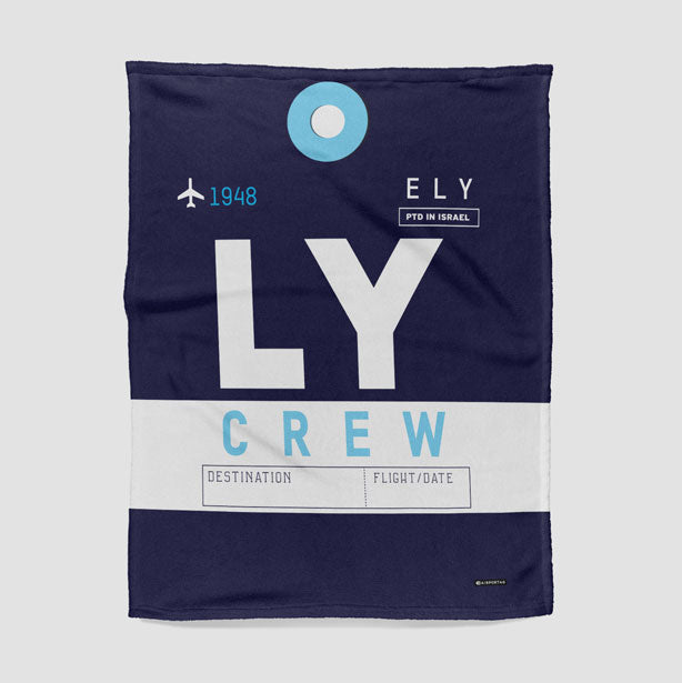 Throw Blanket - LY airline code pattern.