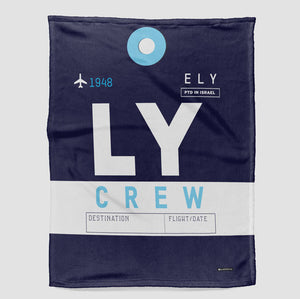 Throw Blanket - LY airline code pattern.