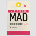 Poster - Wall Art Print - MAD - Madrid Barajas Airport - IATA code MAD