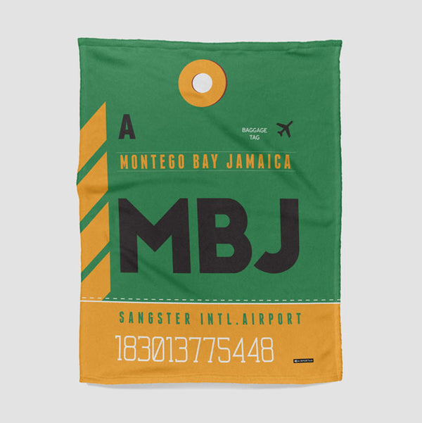 Throw Blanket - MBJ airport code pattern.