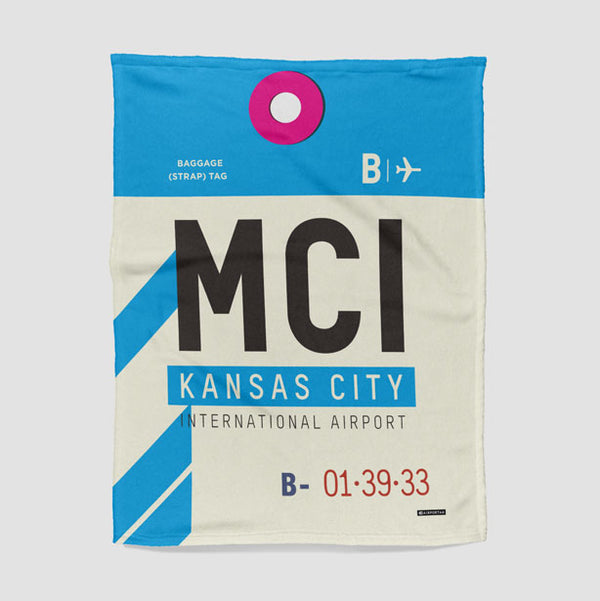 Throw Blanket - MCI airport code pattern.