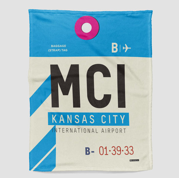 Throw Blanket - MCI airport code pattern.