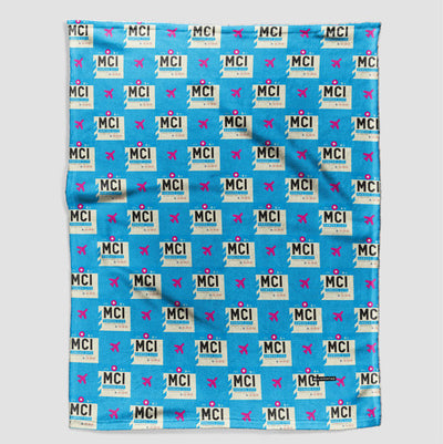 Throw Blanket - MCI airport code pattern.