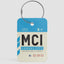 Airport Code Luggage Tag - IATA code MCI baggage tag