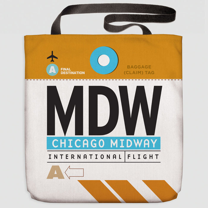 Tote Bag - MDW - Chicago Midway International Airport - IATA code MDW