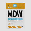 Throw Blanket - MDW airport code pattern.