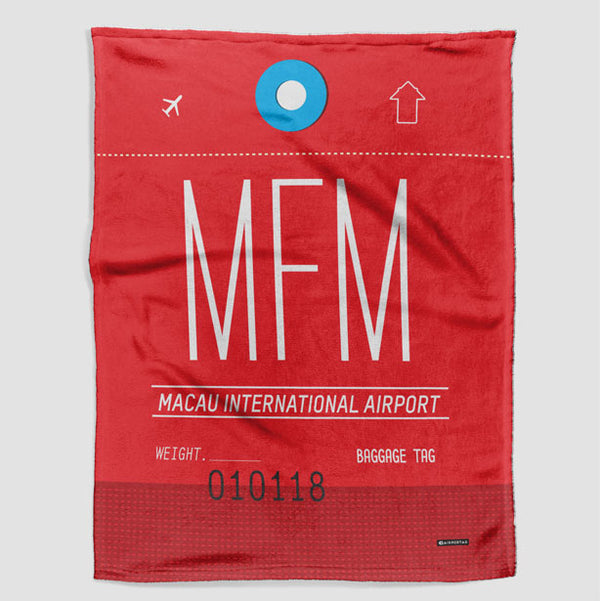 Throw Blanket - MFM airport code pattern.