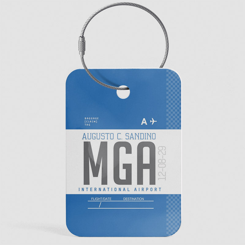 Airport Code Luggage Tag - IATA code MGA baggage tag