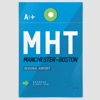 Poster - Wall Art Print - MHT - Manchester–Boston Regional Airport ...