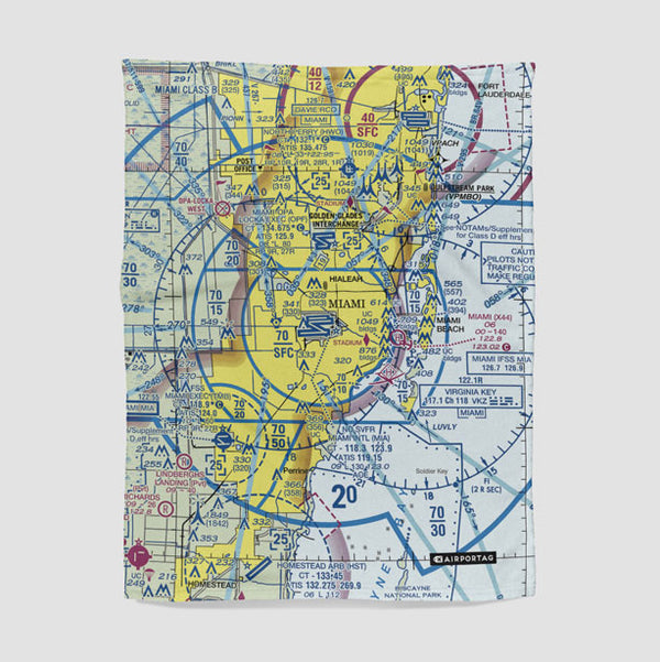 Throw Blanket - MIA airport code pattern.