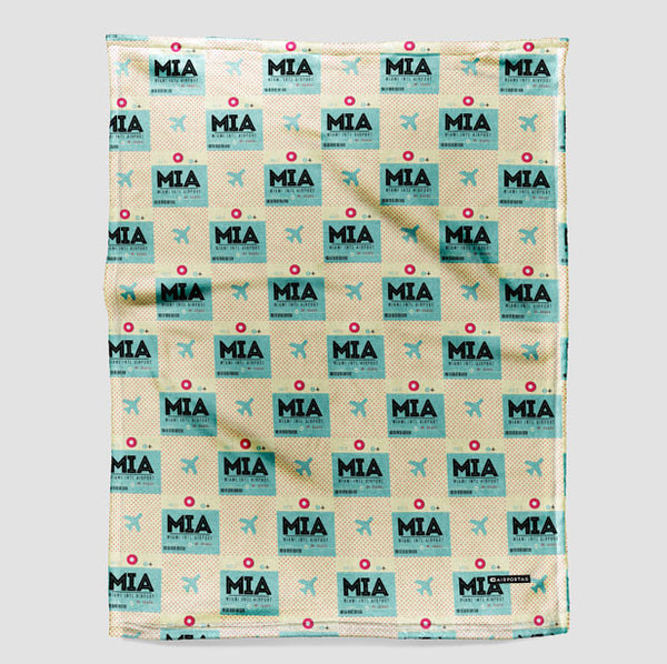 Throw Blanket - MIA airport code pattern.