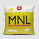 Airport Code Throw Pillow - MNL - Naia Airport - IATA code MNL