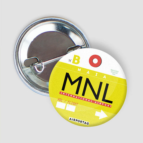 Pinback Button - Naia Airport - Philippines - IATA code MNL