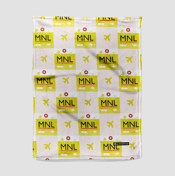Throw Blanket - MNL airport code pattern.