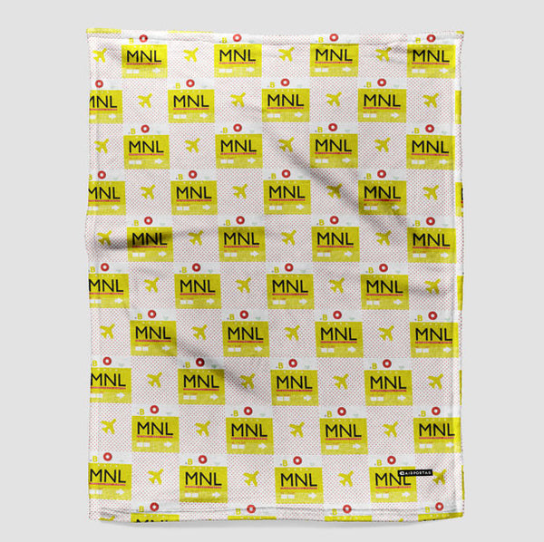 Throw Blanket - MNL airport code pattern.