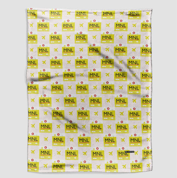 Throw Blanket - MNL airport code pattern.